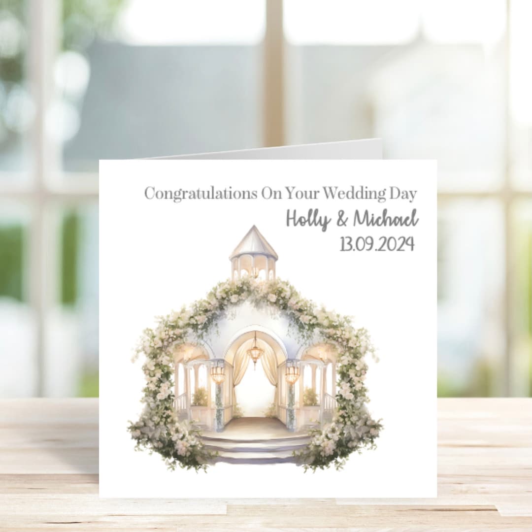 Personalised Wedding Card, Wedding Card, Church Wedding Card, Custom ...