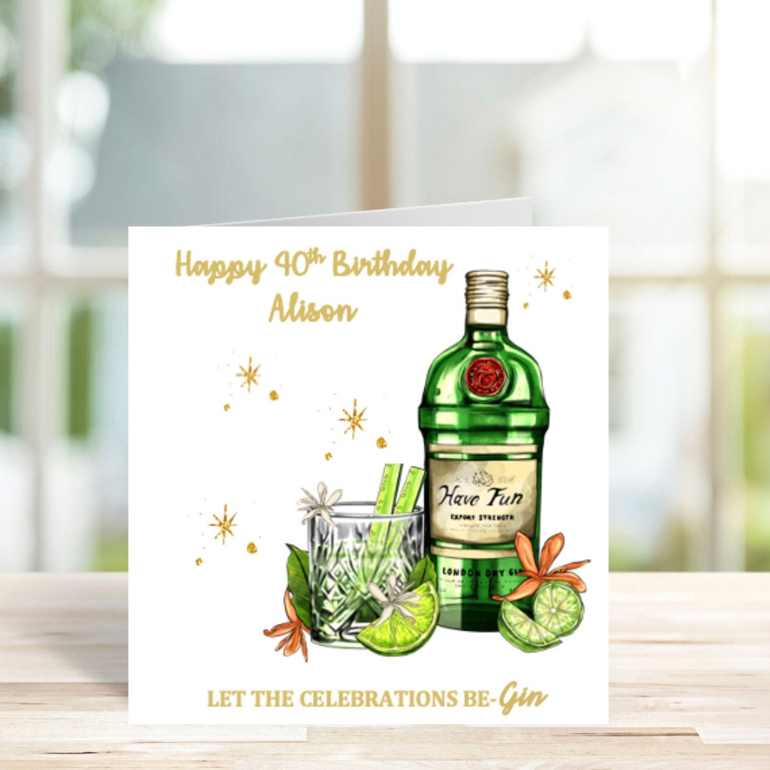 Personalised Gin Birthday Card Personalised Birthday Card - Etsy