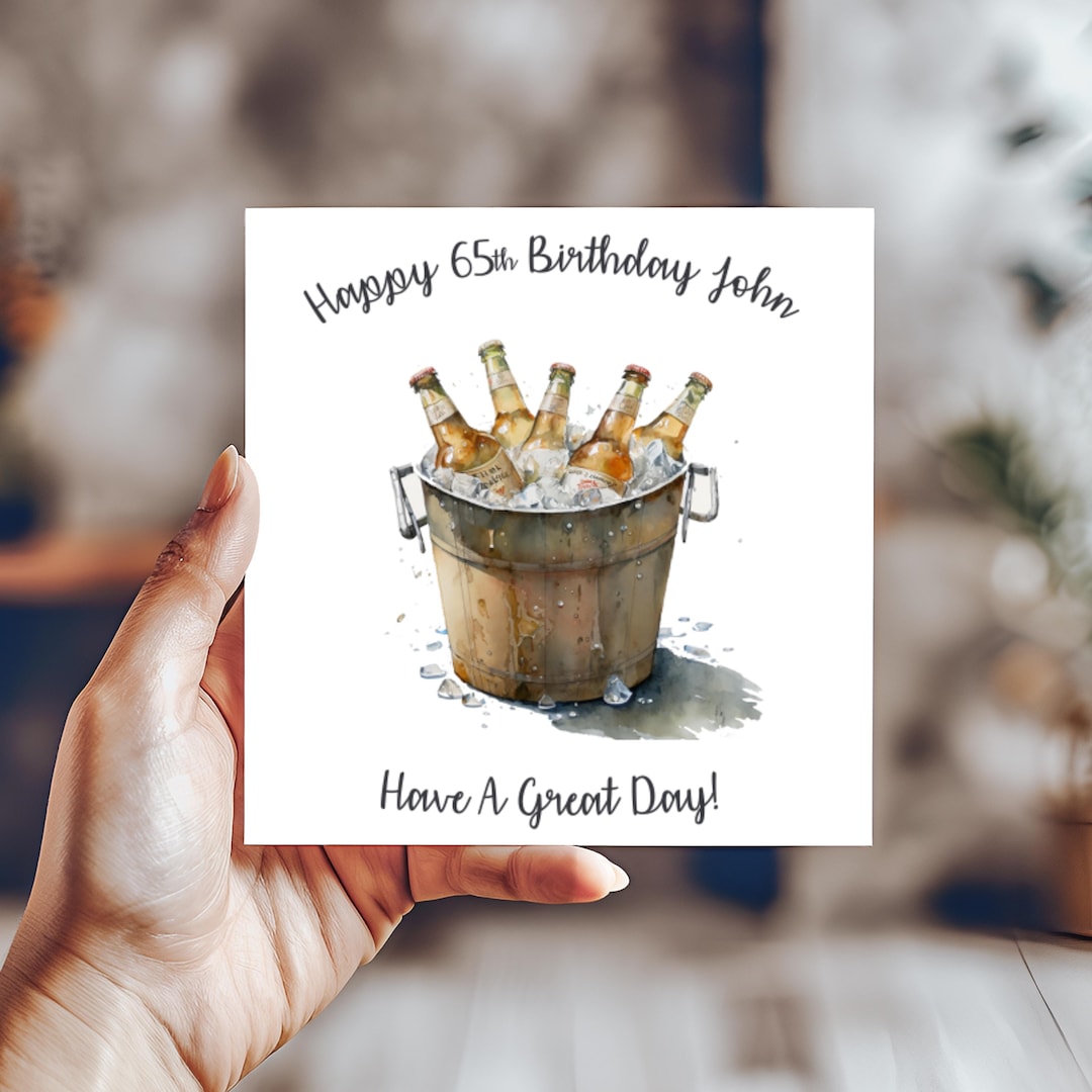 Personalised Beer Birthday Card, Lager Bottle Design - Etsy UK
