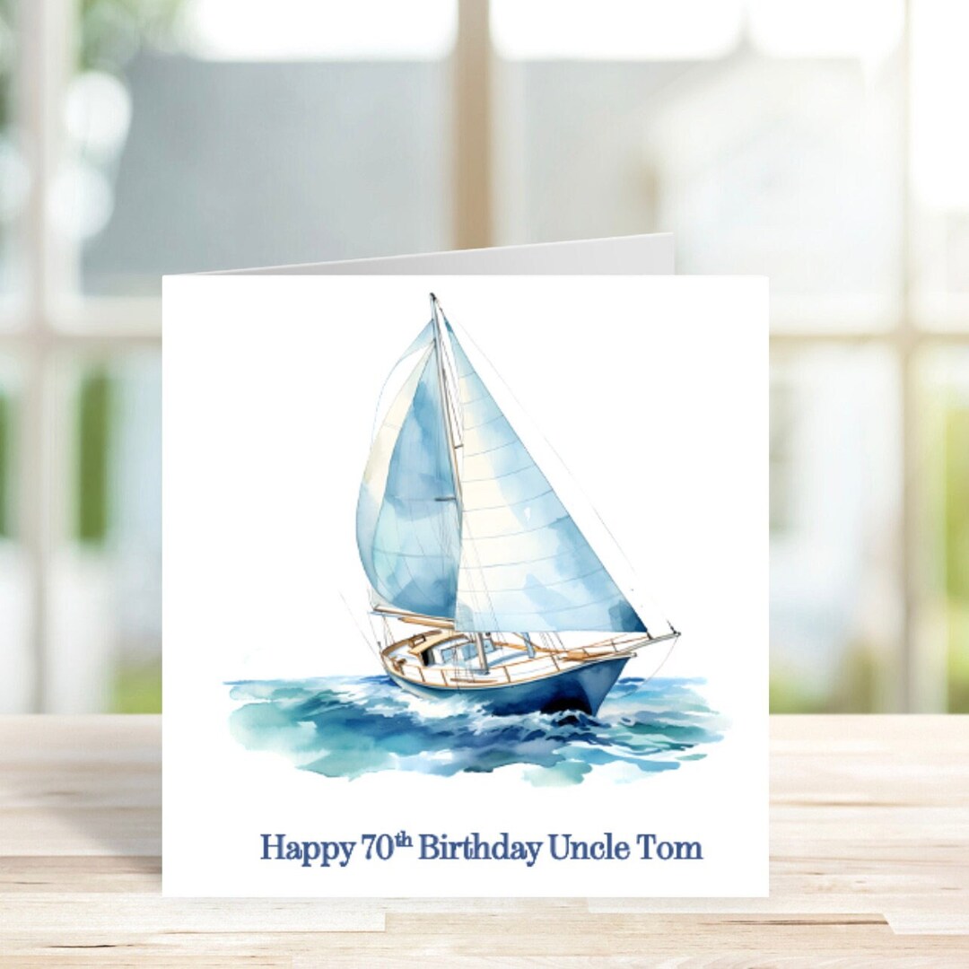 Personalised Sailing Birthday Card , Sailboat Card, Yacht Card - Etsy