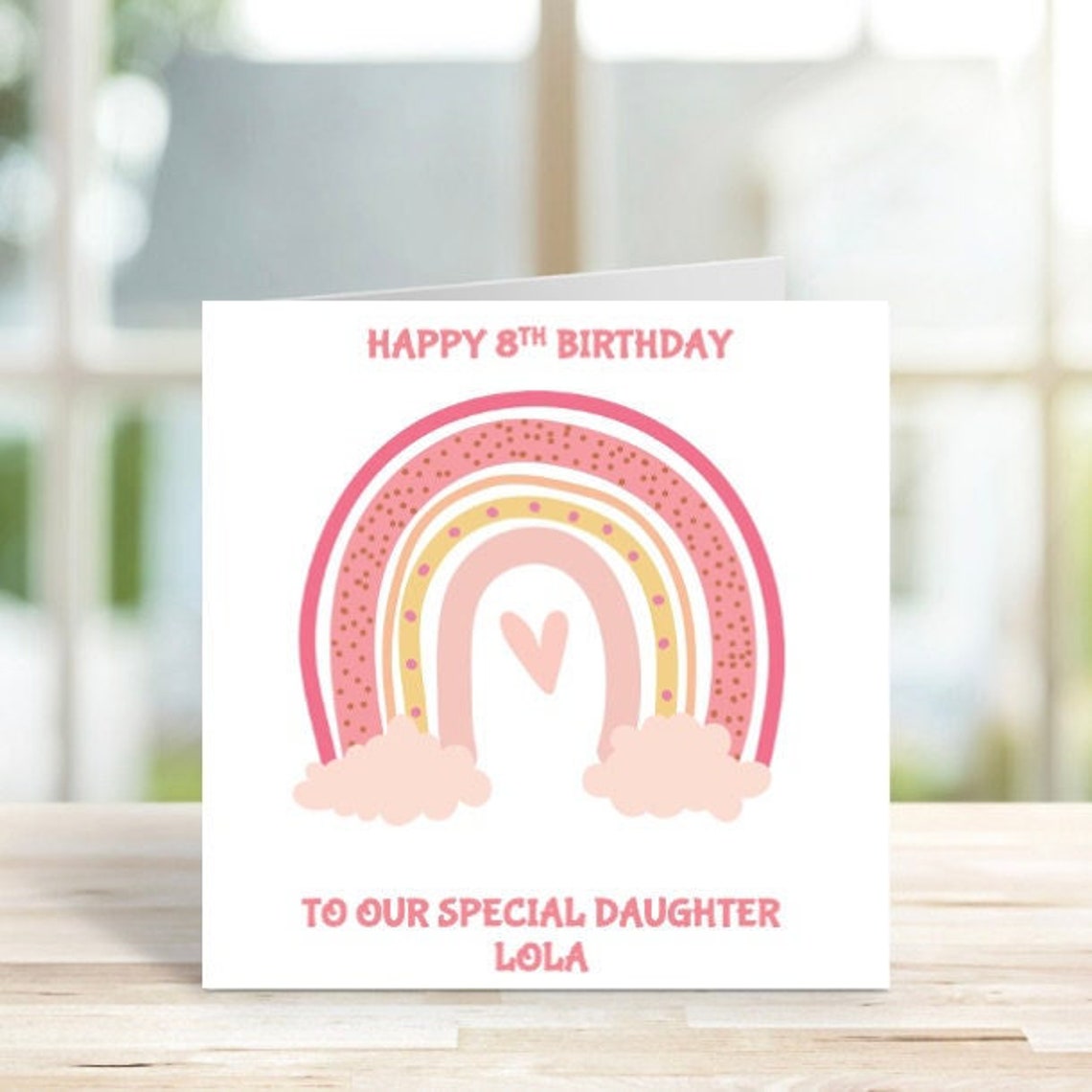 Personalised Rainbow Card, Rainbow Birthday Card, 6x6 Rainbow Card ...