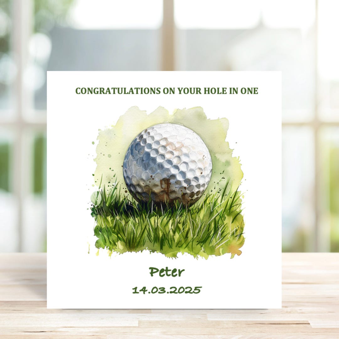 Personalised Congratulations on Your Hole in One Card, Golfer Hole in ...