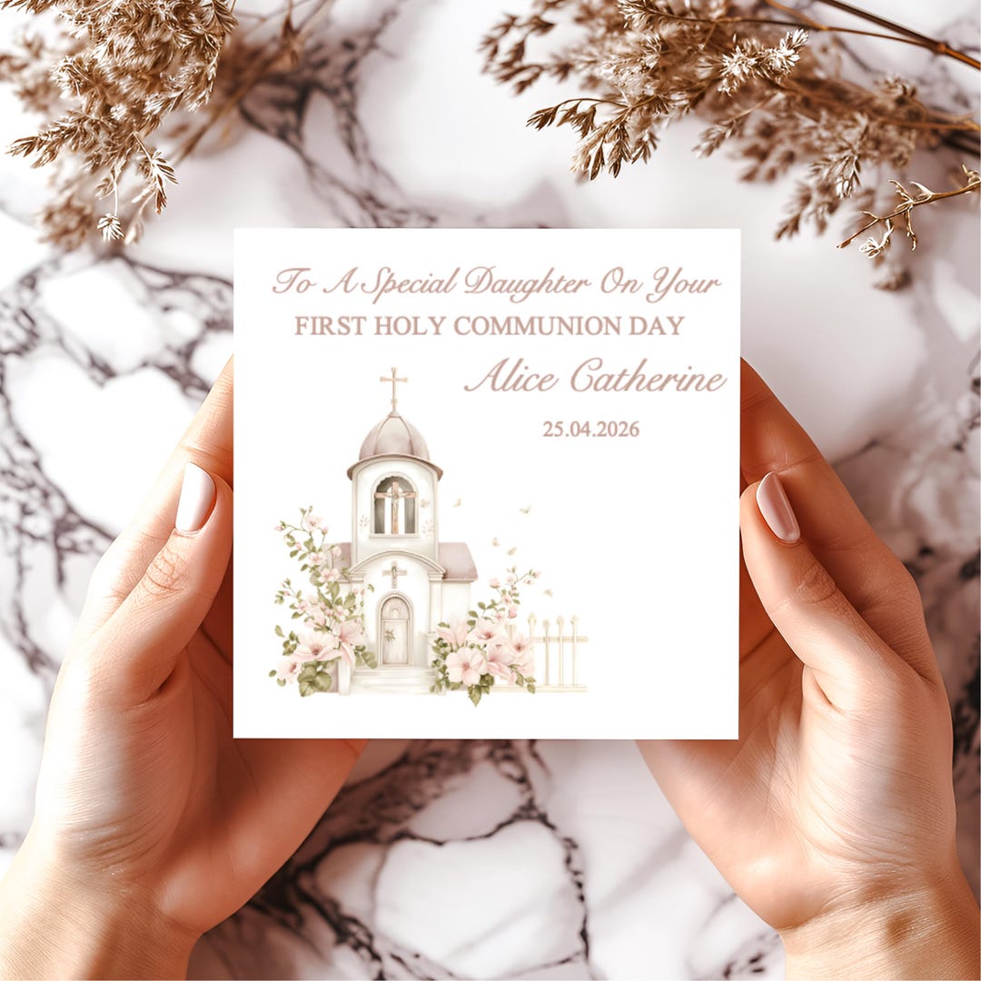 Personalised First Holy Communion Card, Religious Celebration for ...
