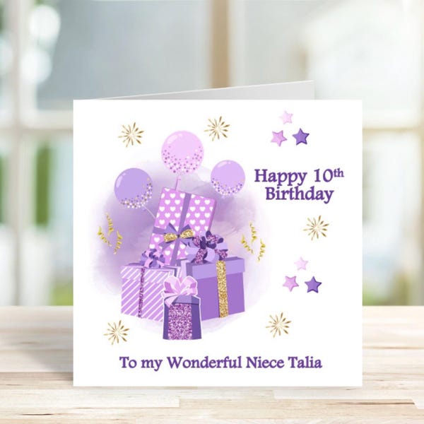 Birthday Card Purple - Etsy