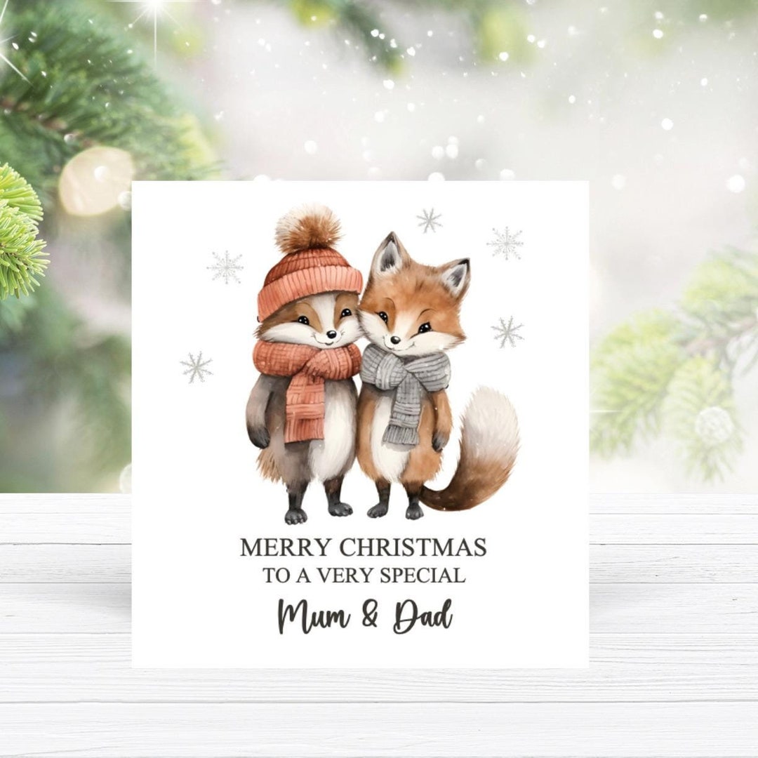 Personalised Parents Christmas Card, Merry Christmas Mum Dad, Mum and ...