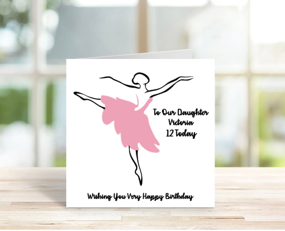 Personalised Ballerina Birthday Card, Ballerina Card, Ballet Dancer ...