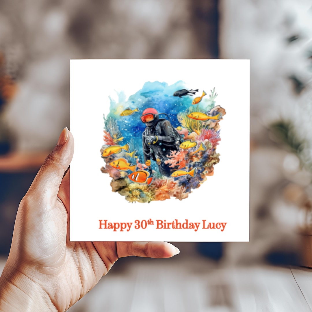 Personalised Scuba Diving Birthday Card, Personalised Birthday Card ...