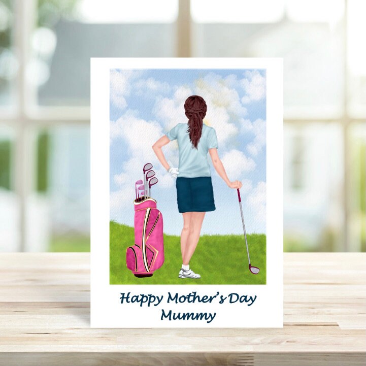 Personalised Female Golfer Birthday Card, Golfer Mother's Day Card ...