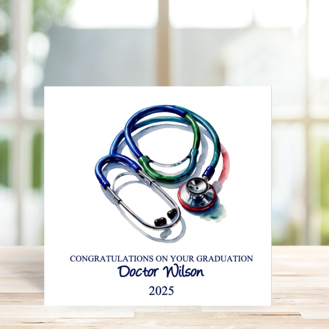 Congratulations Card for Doctor, Personalised Doctor Graduation Card ...