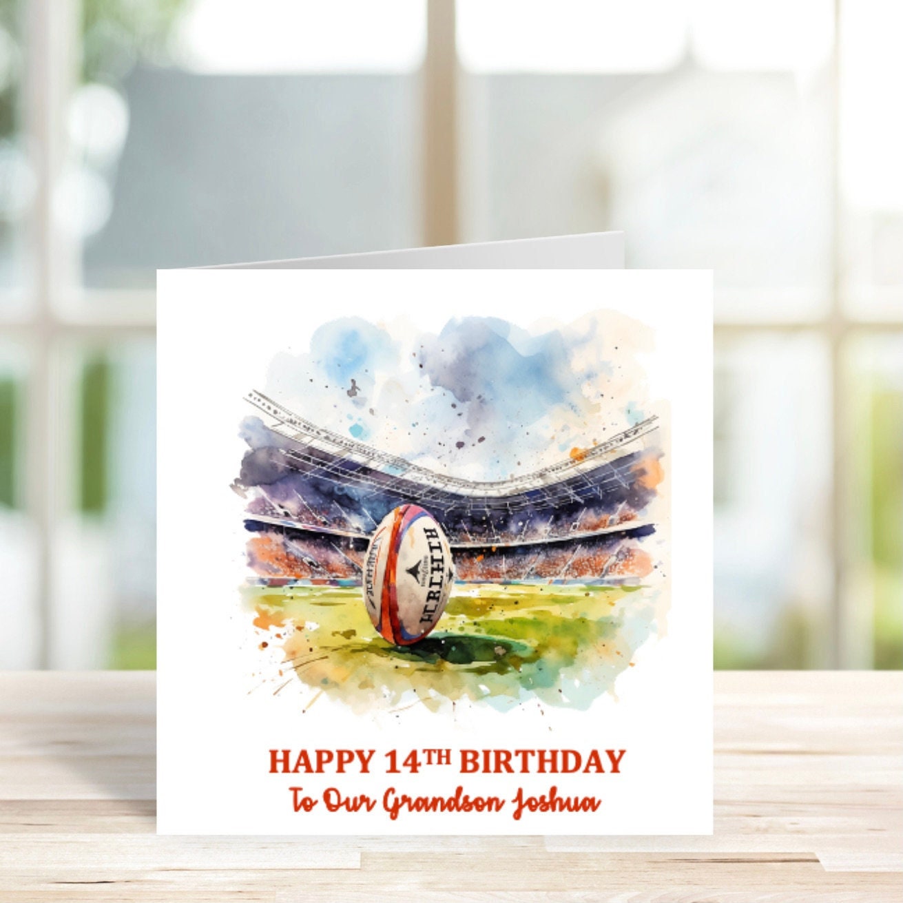 Personalised Rugby Ball Birthday Card, Rugby Card, Card for Rugby Fan ...