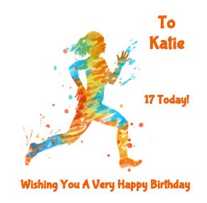 Personalised Runner Birthday Card, Personalised Female Runner Card ...