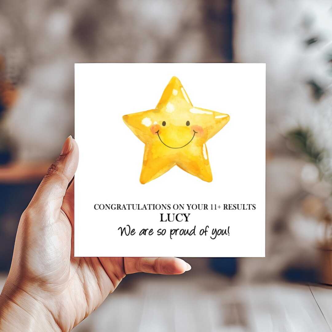 Personalised 11+ Congrats Card, Exam Results Card, Card for 11 Plus ...