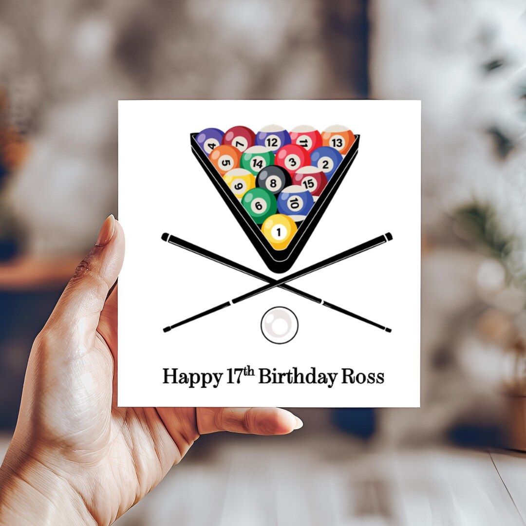 Personalised Pool Birthday Card for Son, Grandson, Brother, Dad ...