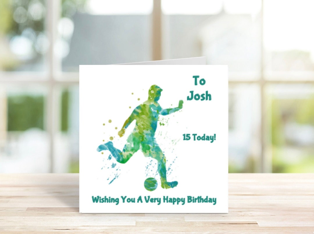 Personalised Footballer Birthday Card, Footballer Card, Card for ...