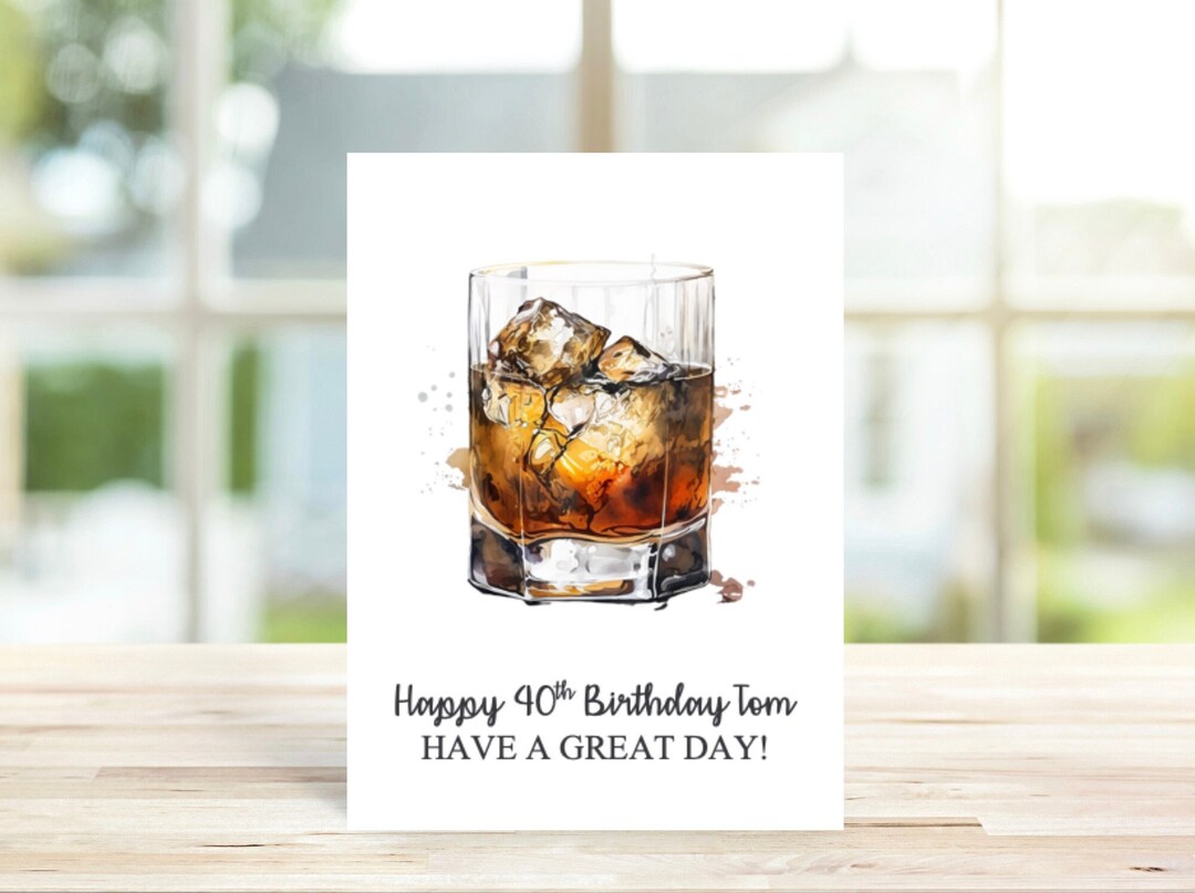 Personalised Whiskey Birthday Card, Whiskey Card, Whiskey Greeting Card ...
