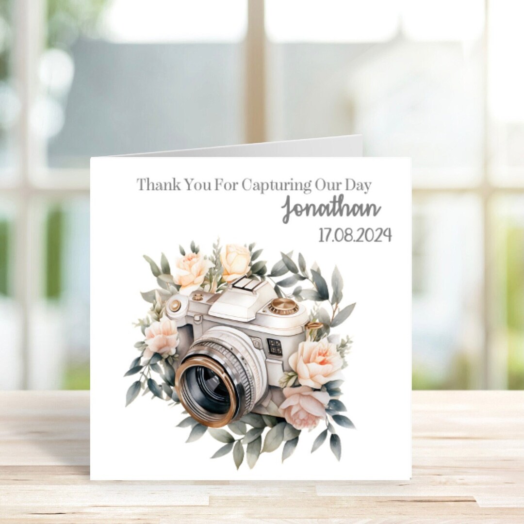 Personalised Wedding Photographer Thank You Card, Personalised Thank ...