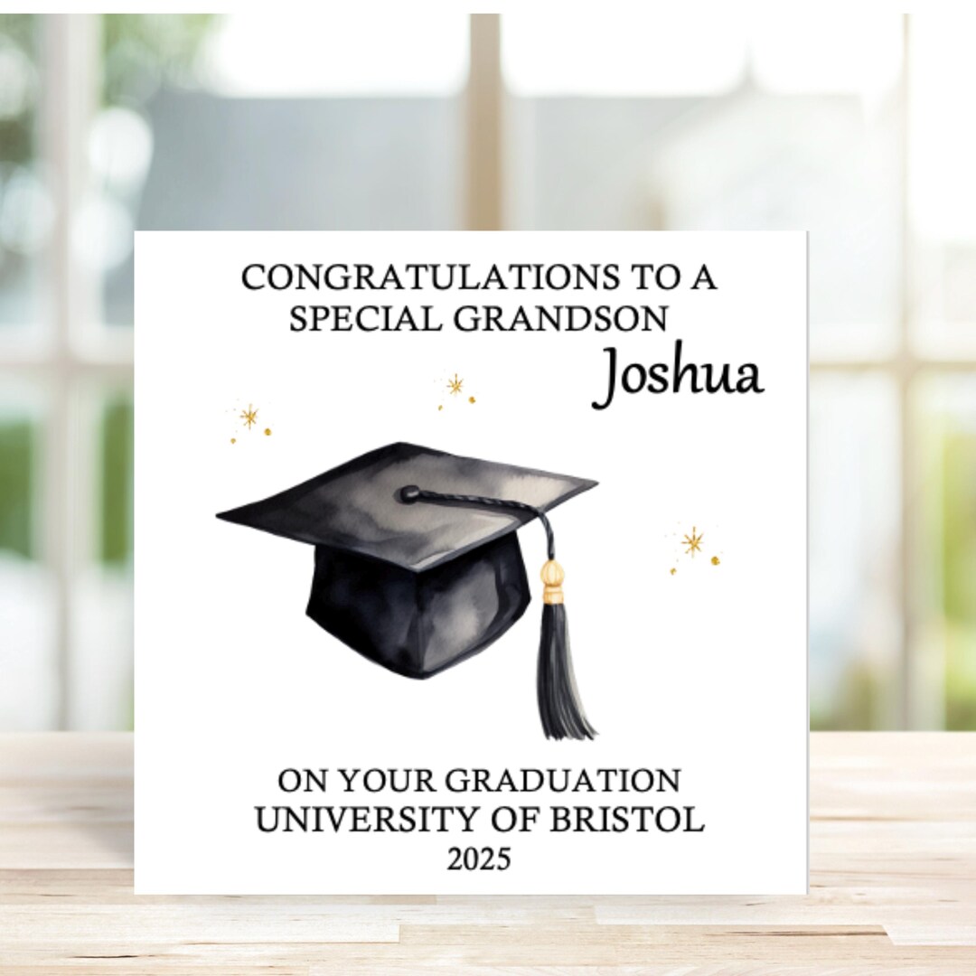Grandson Graduation Card, Personalised University Graduation Card to a ...