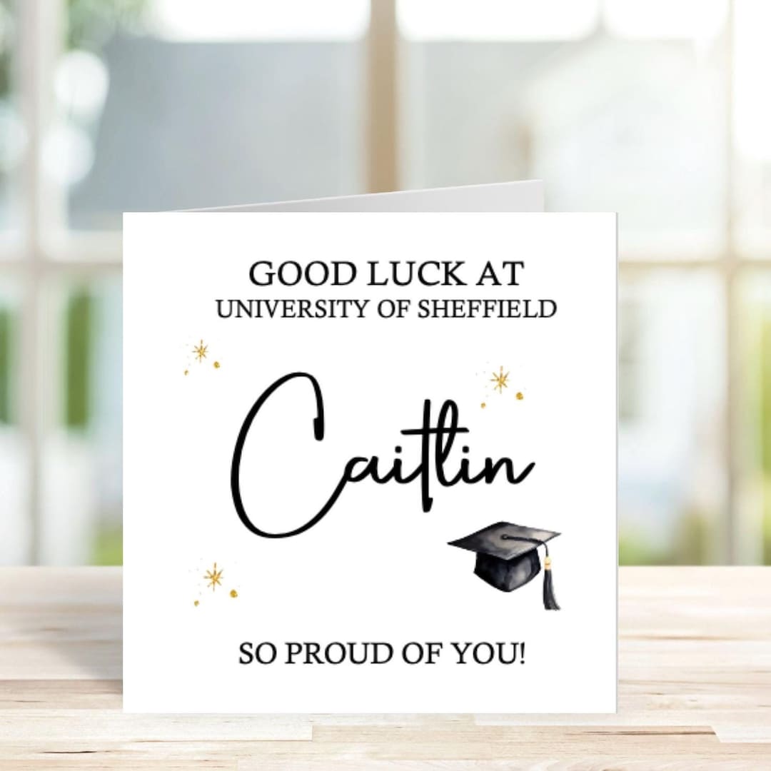 Personalised Good Luck at University Card, University Card, Mortar ...