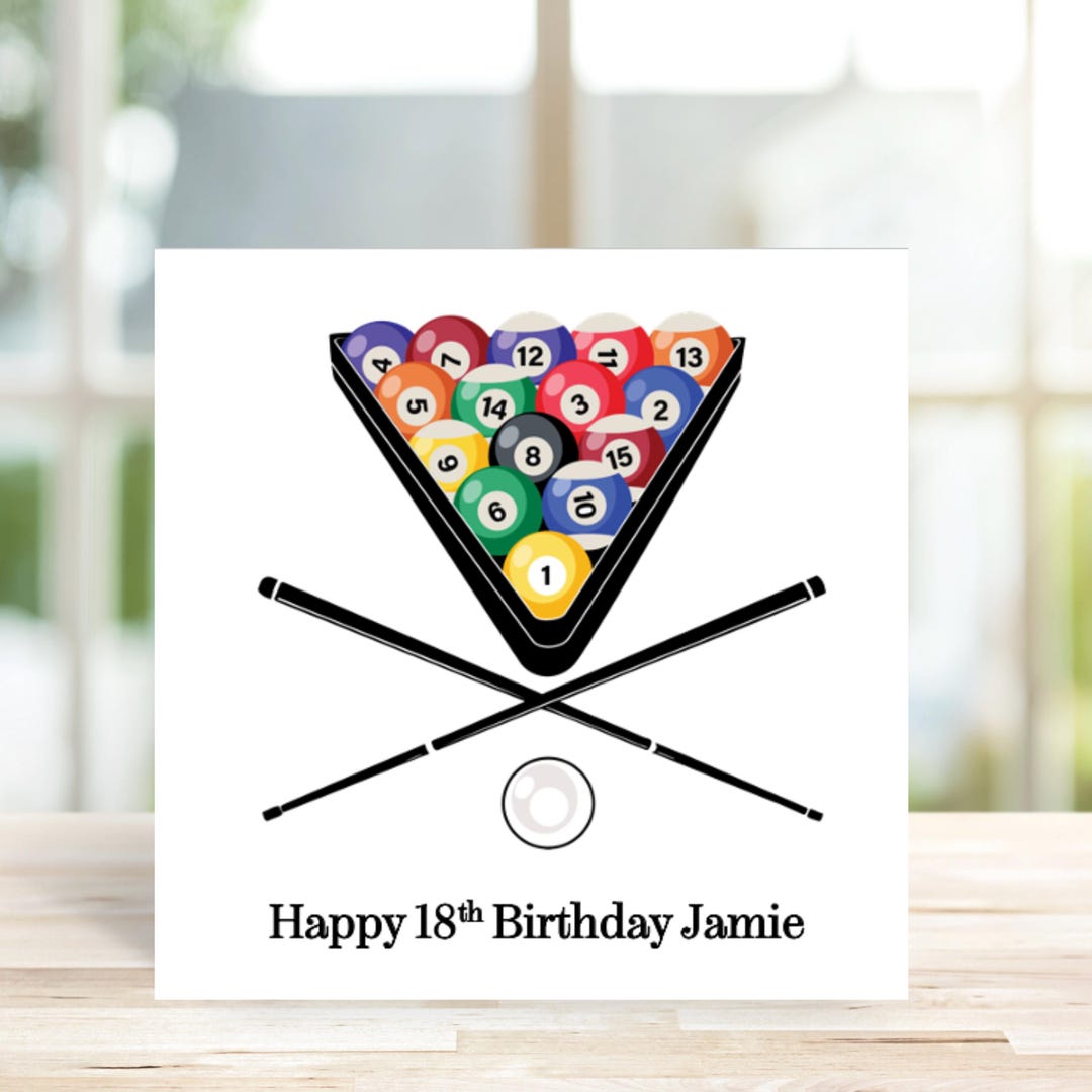 Personalised Pool Birthday Card for Son, Grandson, Brother, Dad ...