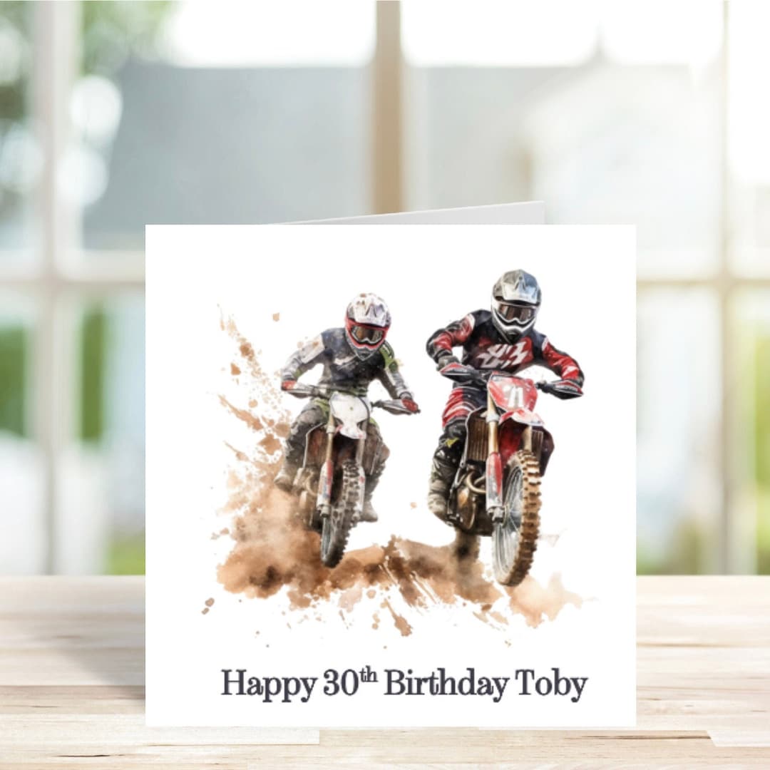 Personalised Motocross Birthday Card for Son, Grandson, Brother, Nephew ...