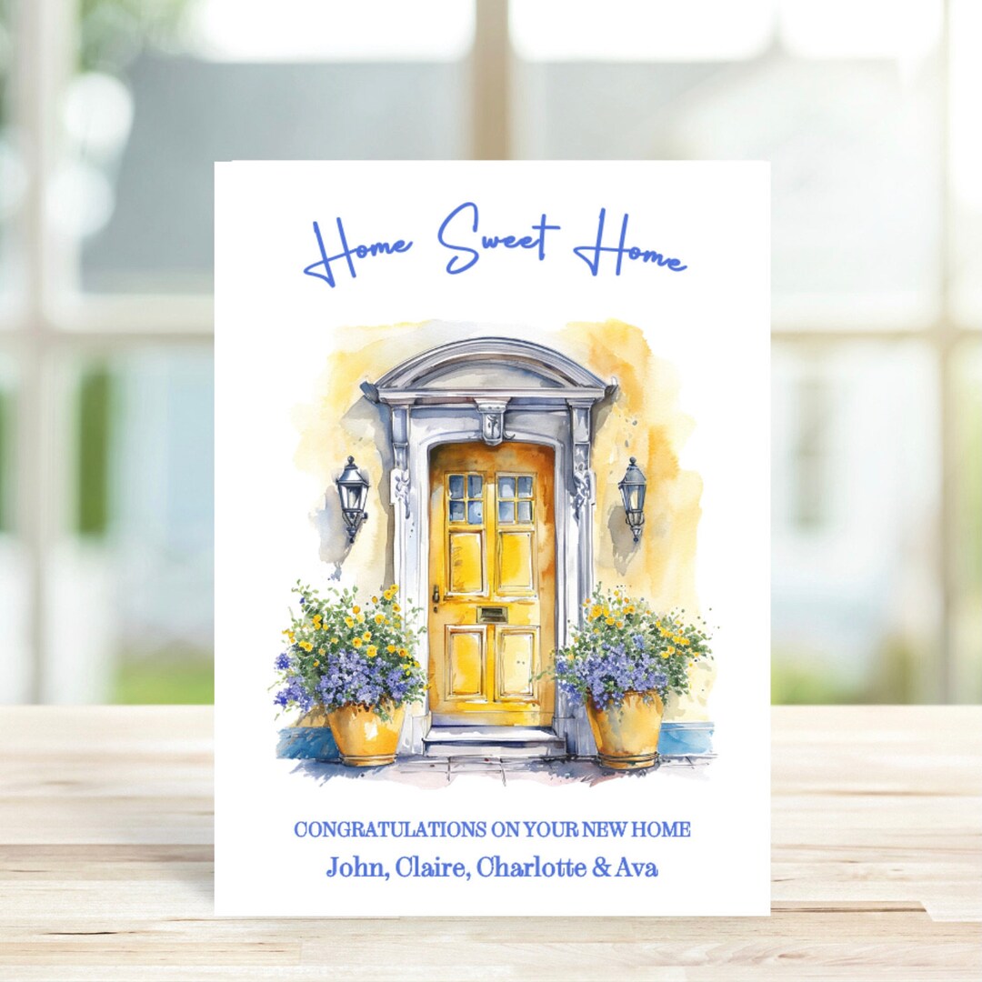 Personalised New Home Card, Home Sweet Home Card, Housewarming Card ...