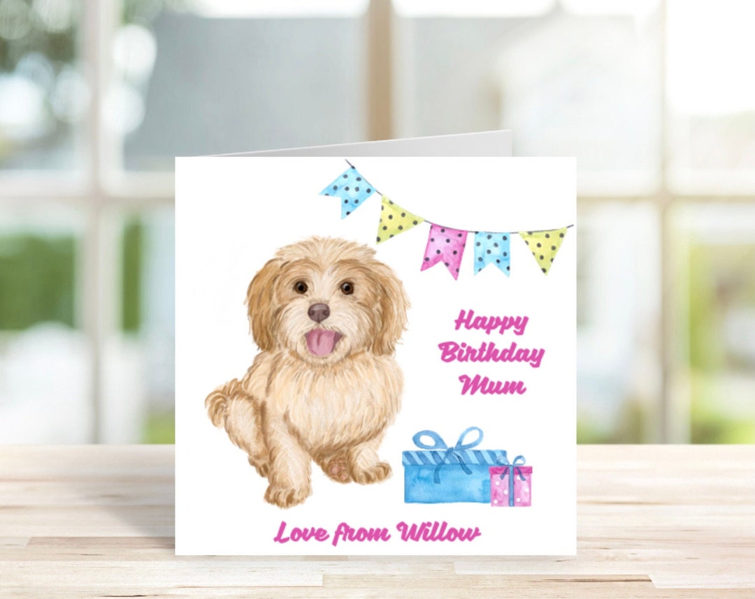 Personalised Birthday Card, Cute Puppy Birthday Card, Cute Birthday ...