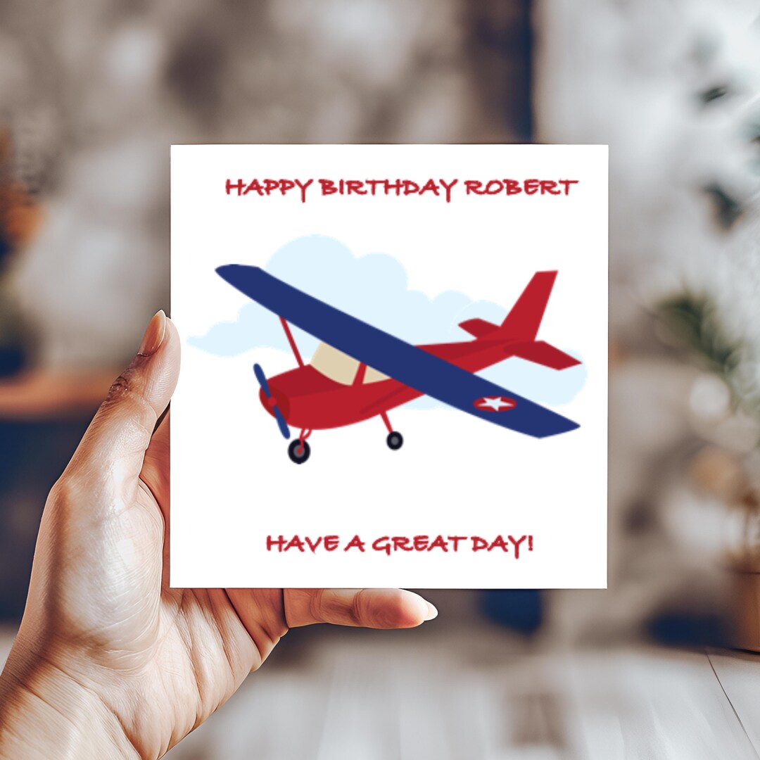 Personalised Red Aeroplane Birthday Card, Retirement Card - Etsy