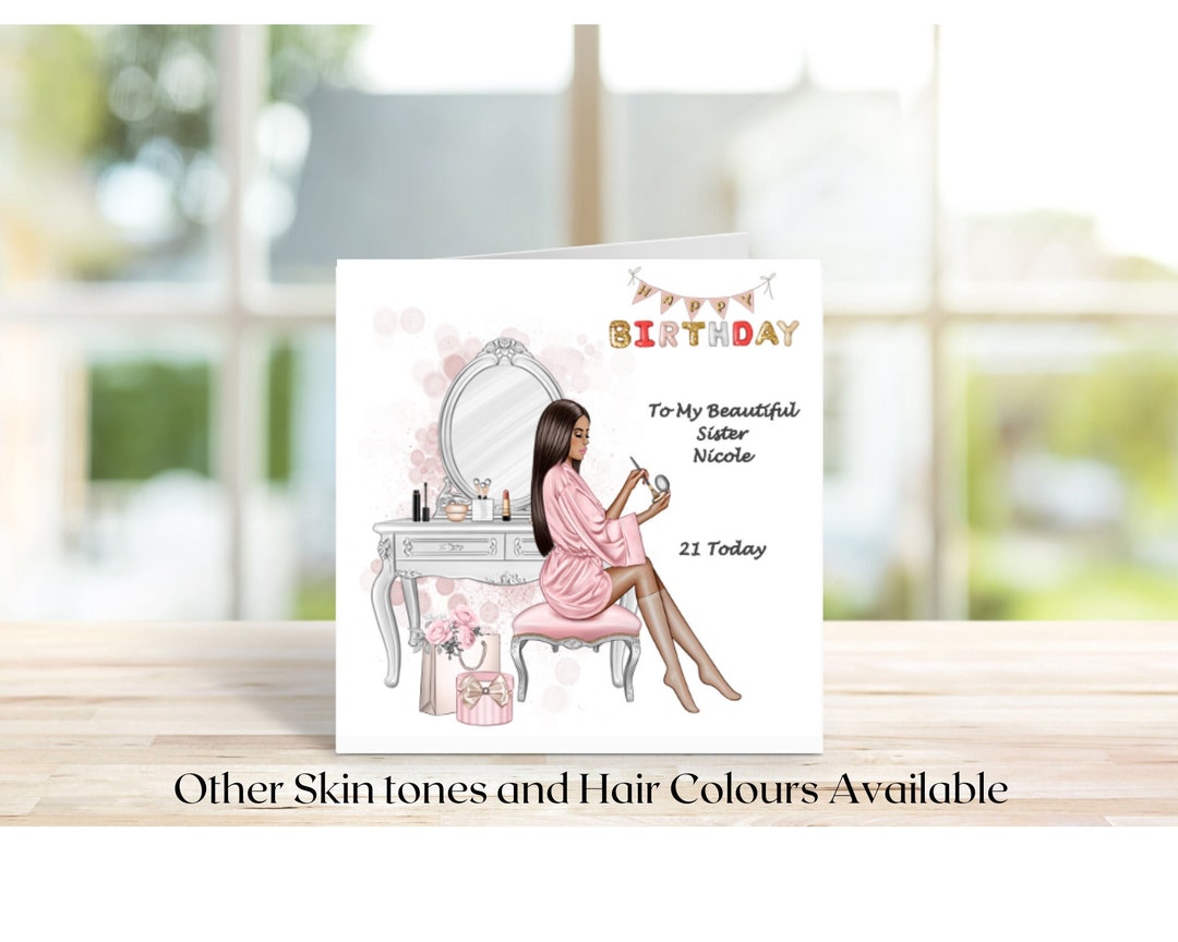 Personalised Female Birthday Card Girl's Birthday Card - Etsy