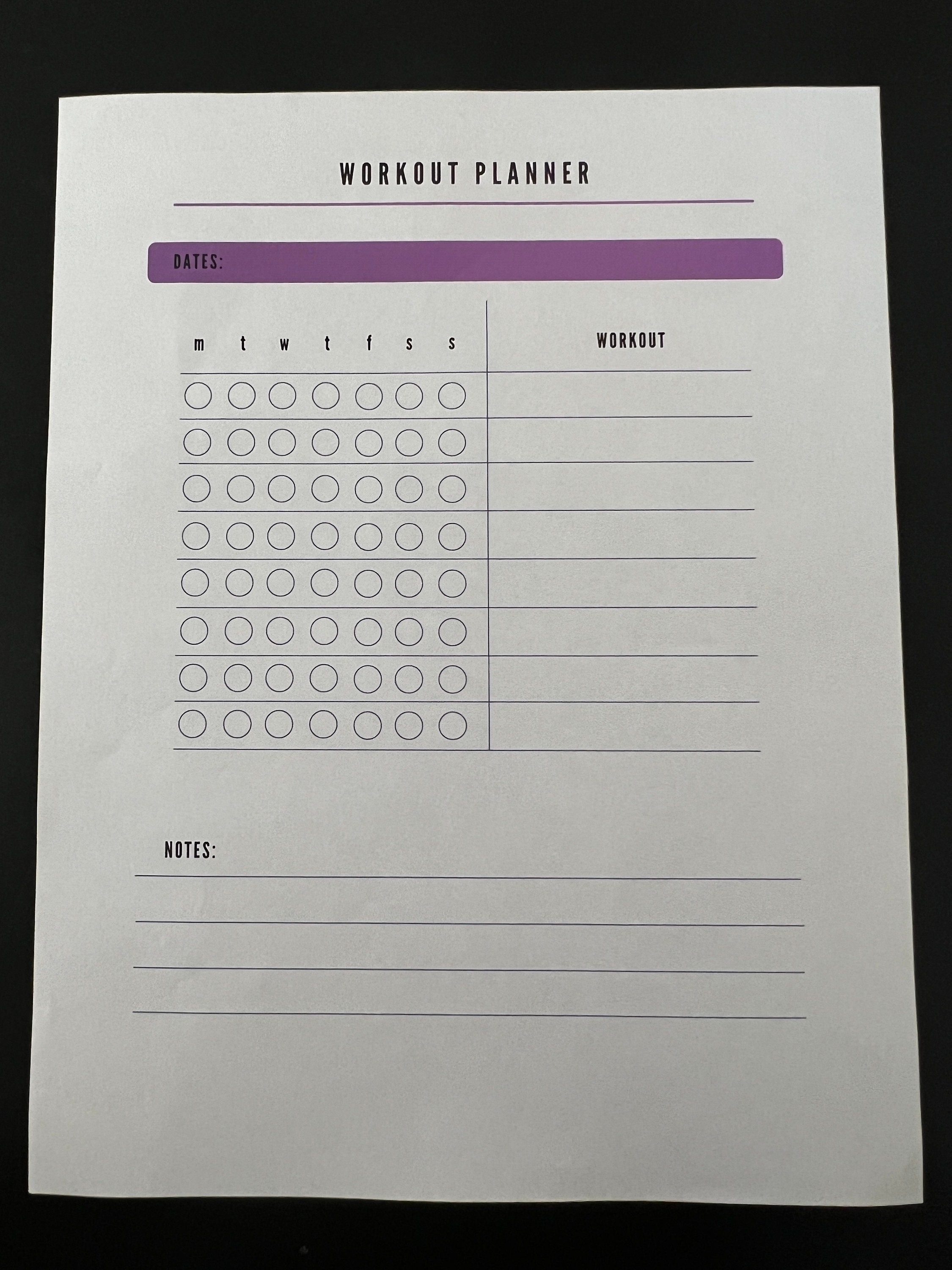 Weekly Overview Meal Plan and Exercise Workout Planner Page - Etsy