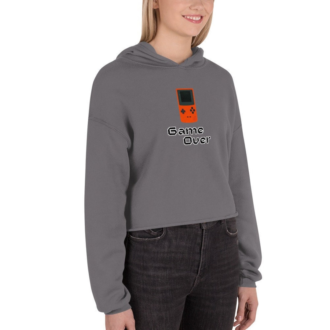 Game Over Cropped Hoodie | Retro Gamer | Women's Fleece Sweatshirt - Etsy