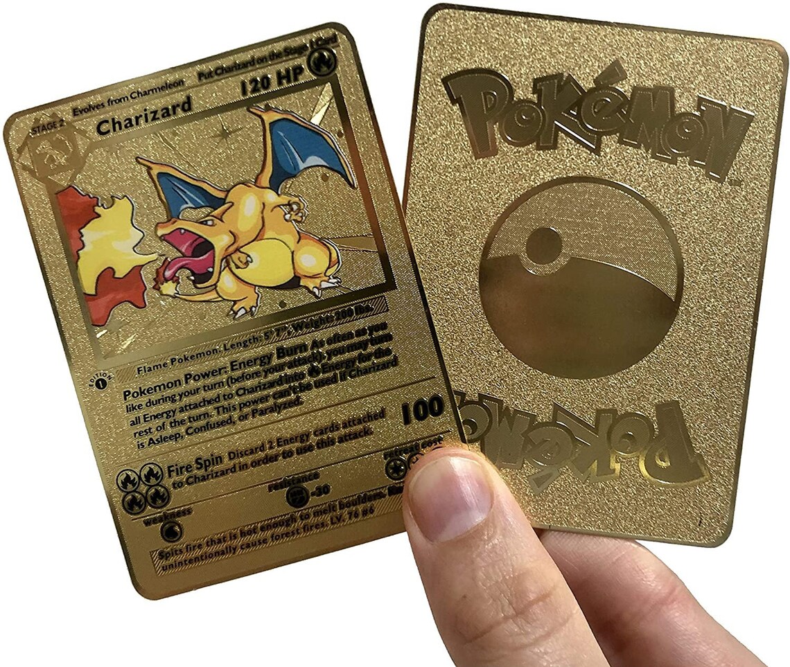 1999 Charizard 1st Edition Gold Metal Custom Pokemon Card Etsy 1999 Charizard 1st Edition Gold Metal Custom Pokemon Card Etsy