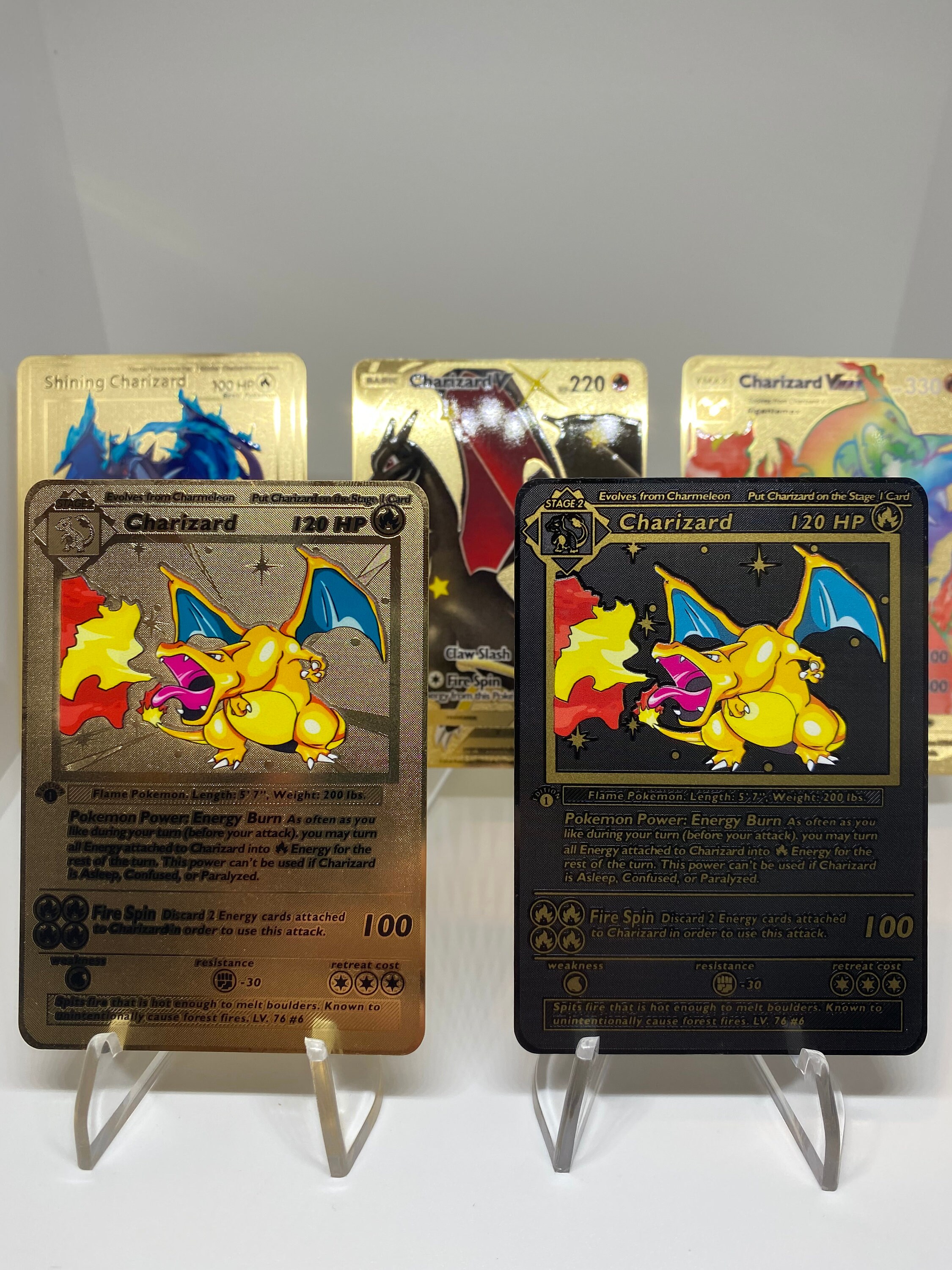Charizard Gold Custom Pokémon Card | Etsy