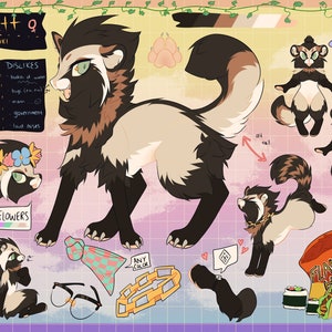 Detailed Reference Sheet Custom Furry Art Commission Digital Art - Etsy