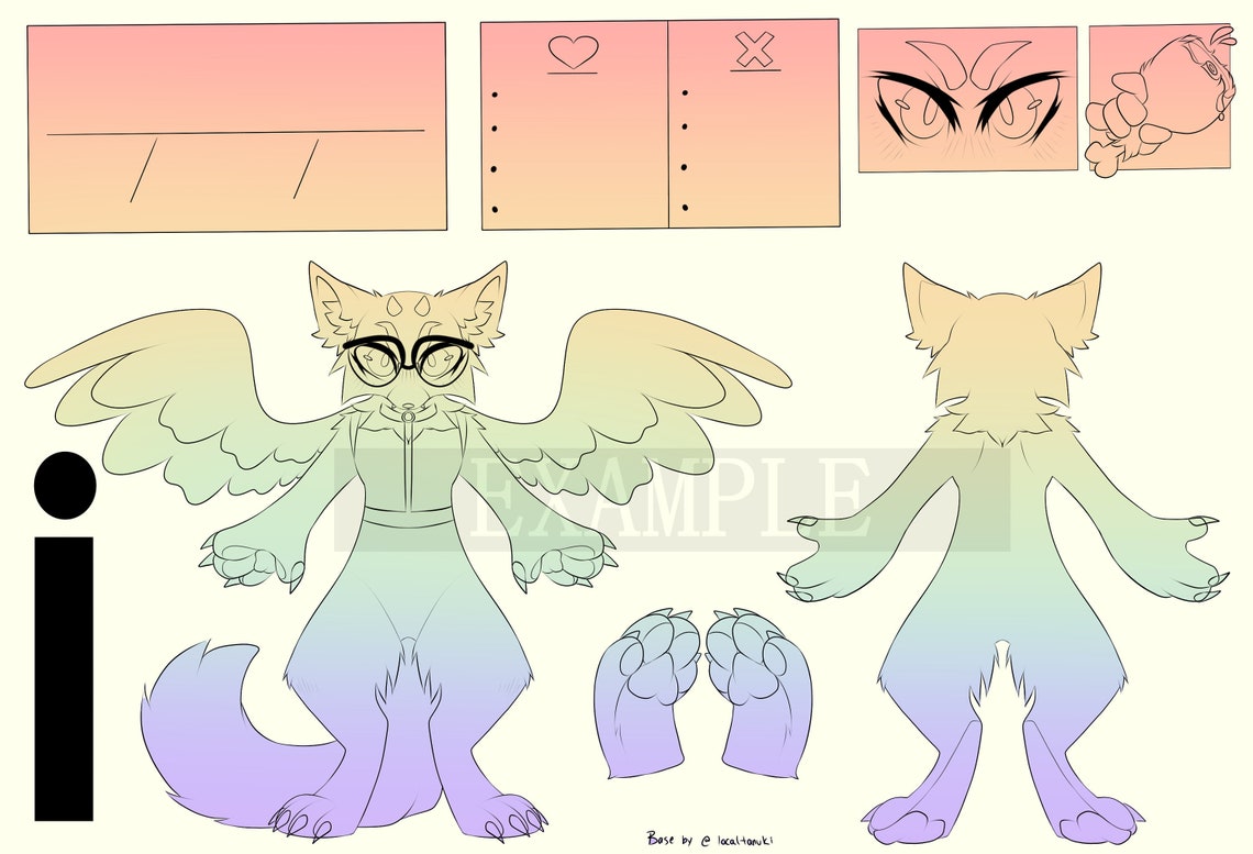 Anthro Base Base Lineart Animal Base Digital Lineart | Etsy