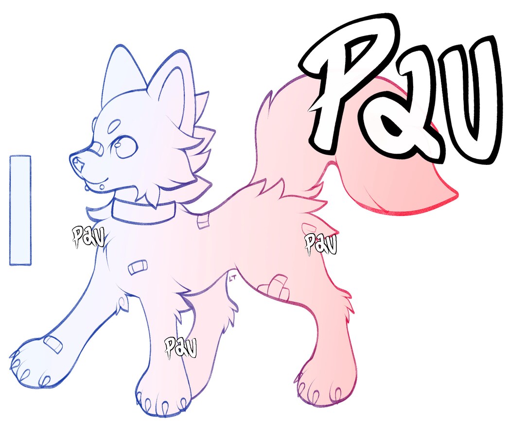 Feral Dog/cat Multibase | Lineart | Furry P2U - Etsy