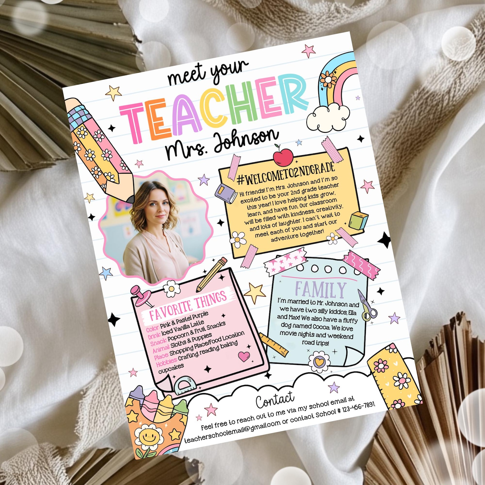 Meet the Teacher Classroom Printable Template, Teacher Introduction ...