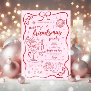 Editable Friendsmas Christmas Party Invitation | Friends Night ...