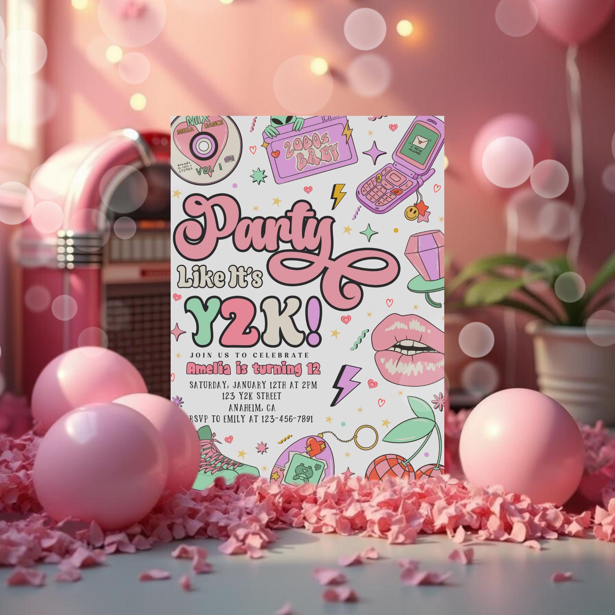 Early 2000s Themed Party Invitation Editable and Printable Y2K Inspired ...