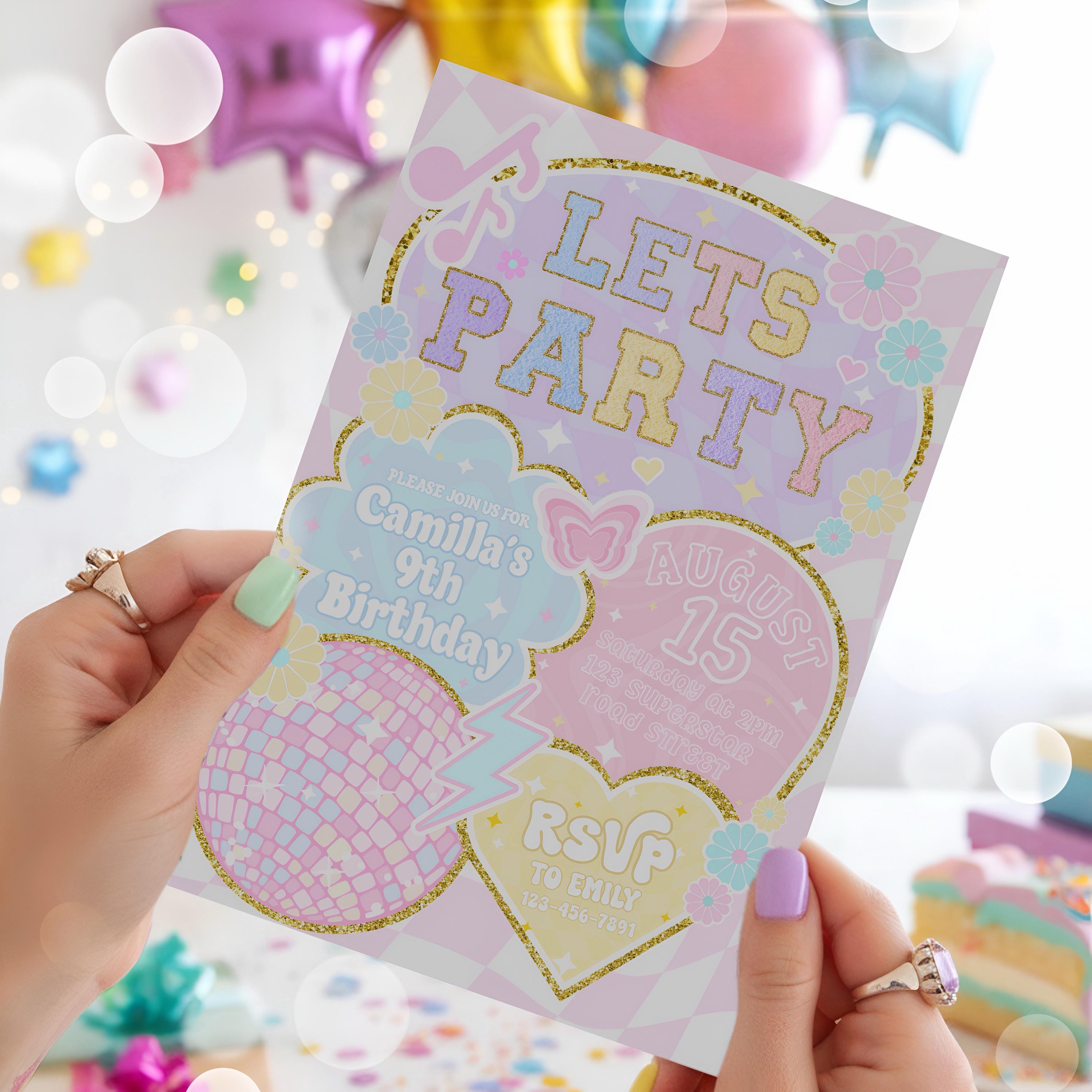 Digital Editable Preppy Patch Letter Invitation, Retro Varsity Patch ...