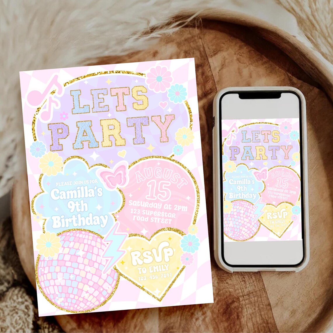 Digital Editable Preppy Patch Letter Invitation, Retro Varsity Patch ...