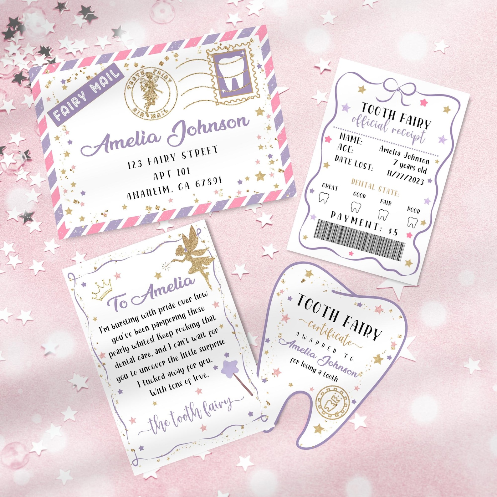 Editable Mini Tooth Fairy Letter | Fairy Letter | Fairy Receipt | Tooth ...