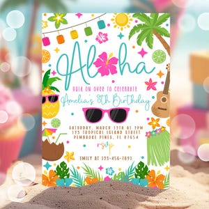 Editable Any Age Hula on Over Pineapple Birthday Invitation | Girl ...