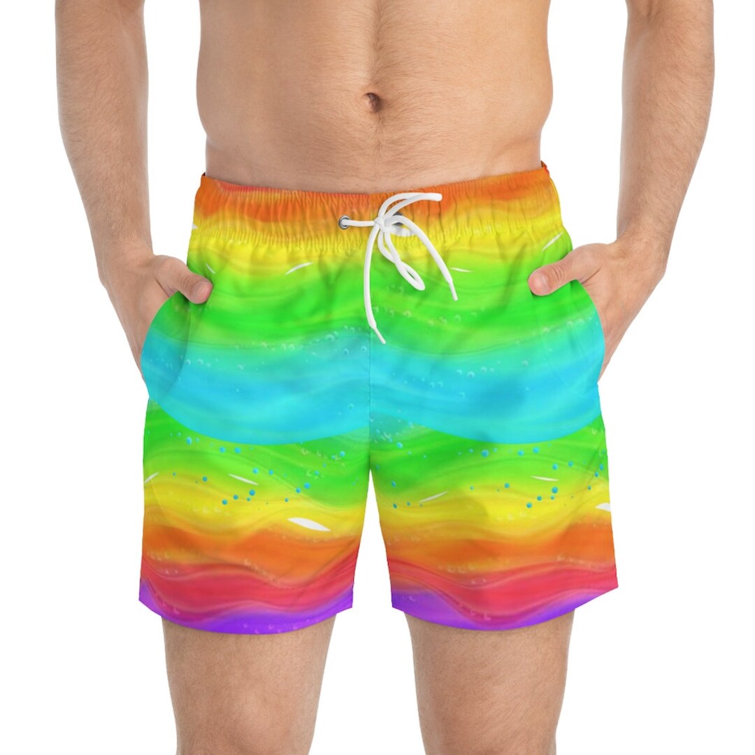 Gay Pride Lgbtea Swim Trunks Lgbtq Mens Style Swimwear Etsy
