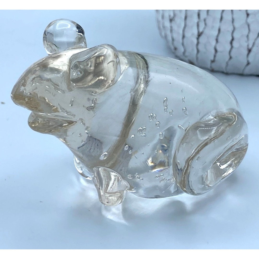 Hand Blown Clear Glass Frog Paperweight Figurine Vintage - Etsy