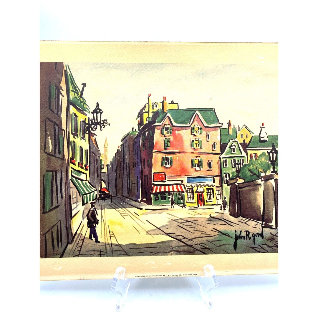 Artist John R Good 1940s Streets of Paris Art Water Color Prints ...