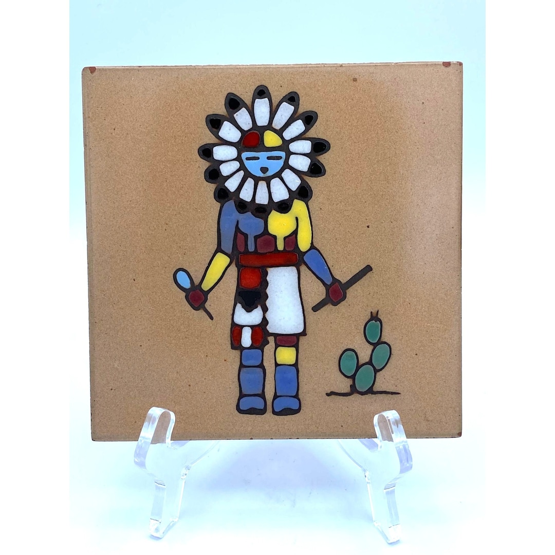 Hopi Indian Pottery Tile Hot Trivet Mural Colorful Decor - Etsy