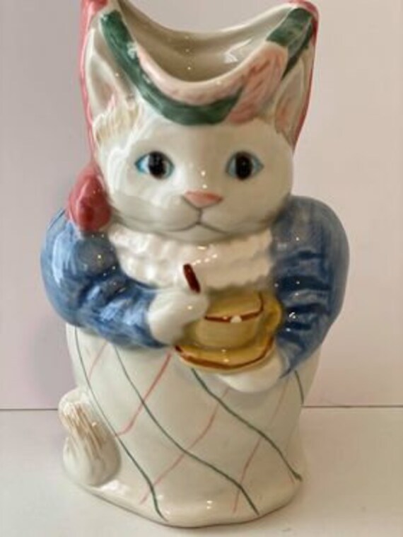 Hand Painted Cute Cat Creamer/pitcher Fitz and Floyd 1988. - Etsy
