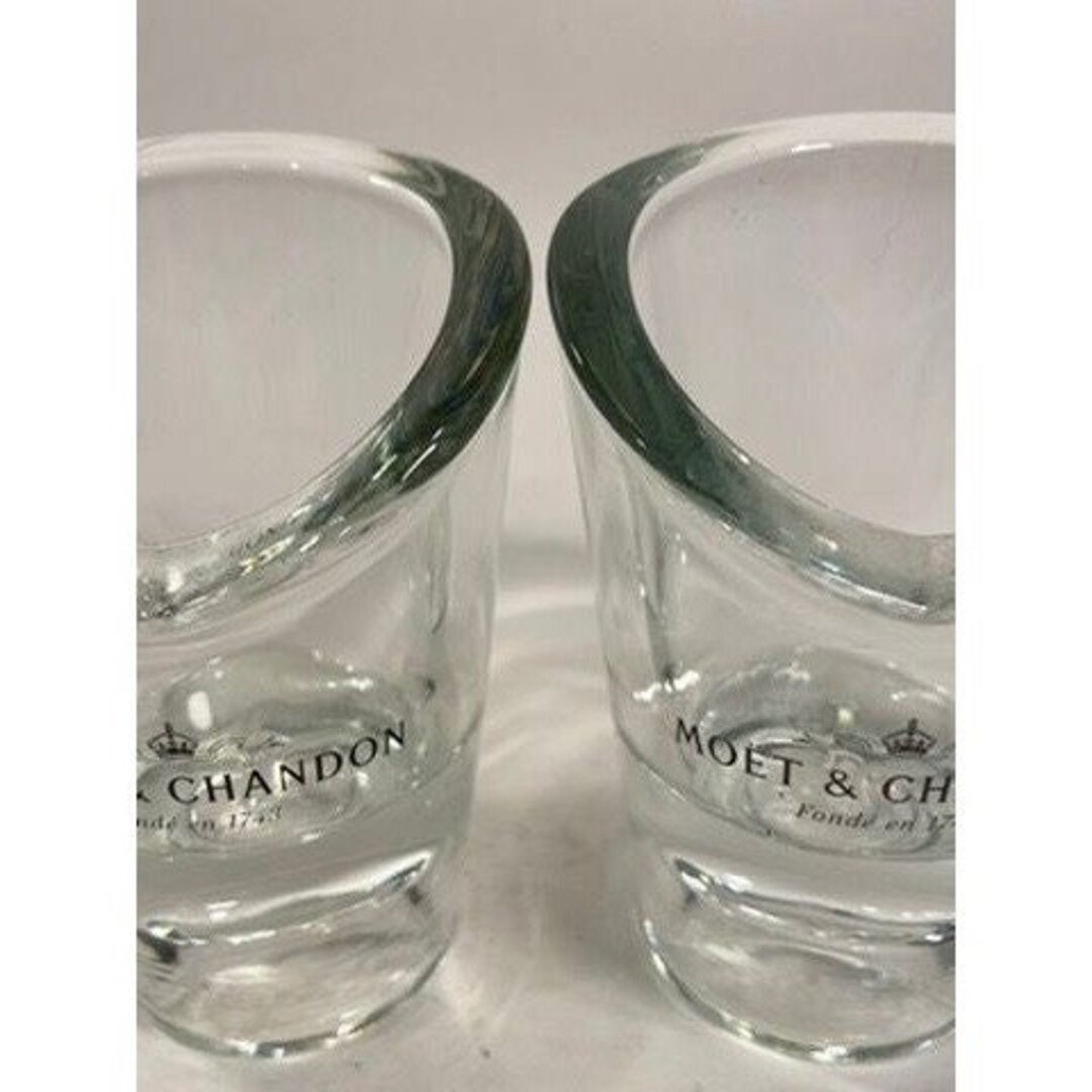 Moet & Chandon Champagne Thick Glass Crystal Votives/ Shot Glasses /set ...