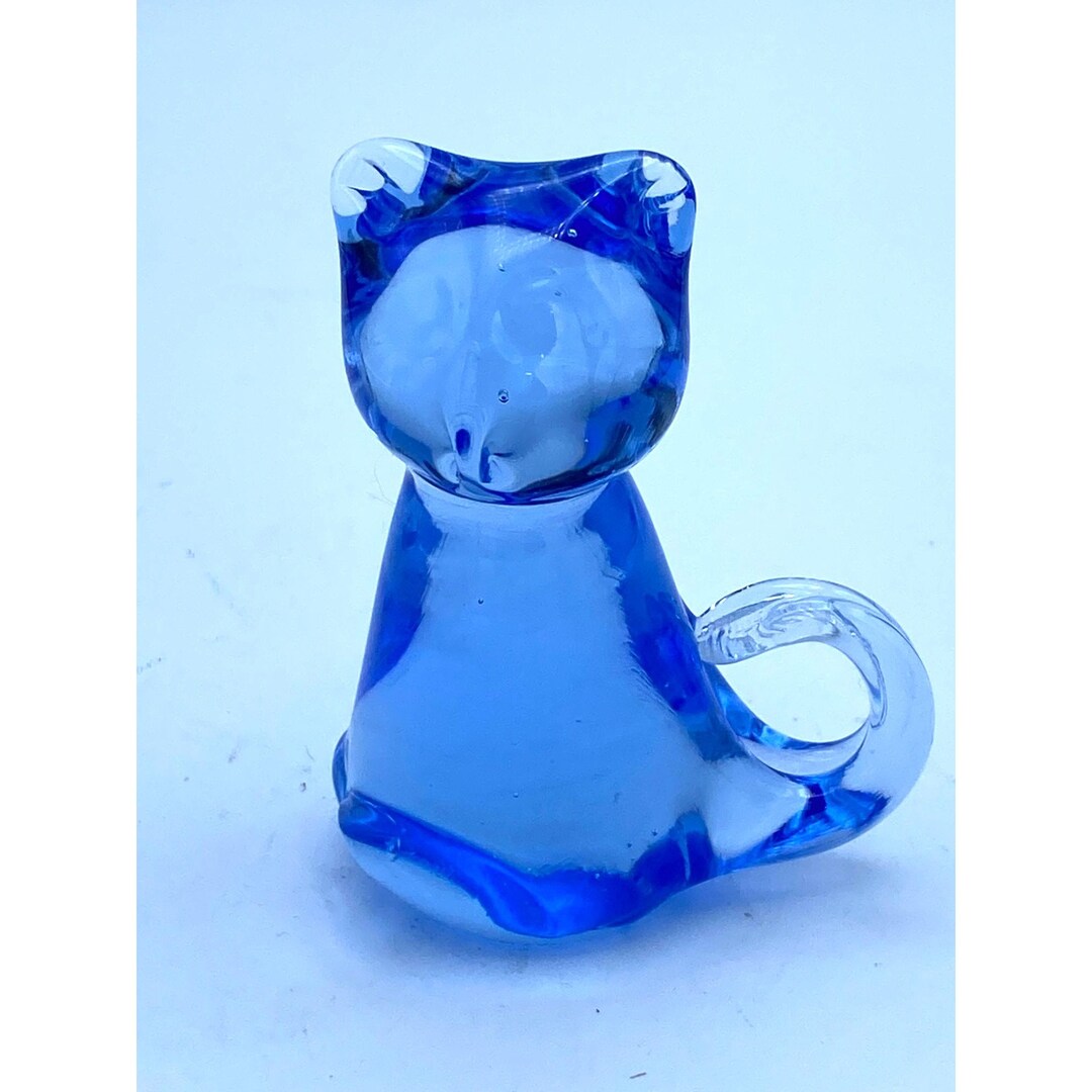 1990's Fine Cobalt Blue Lead Crystal Cat Kitten Figurine Vintage - Etsy