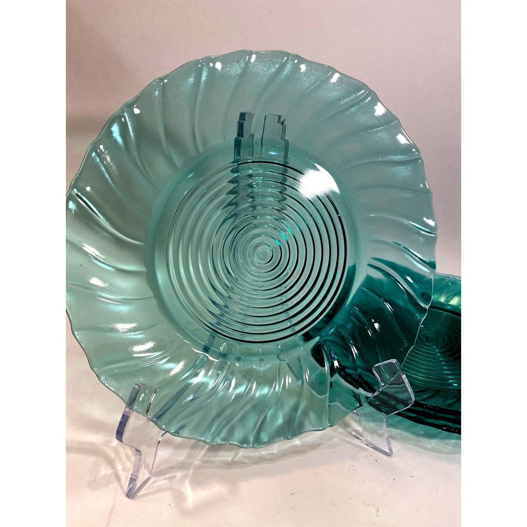Sea Glass Green Salad Plates/vintage/ - Etsy